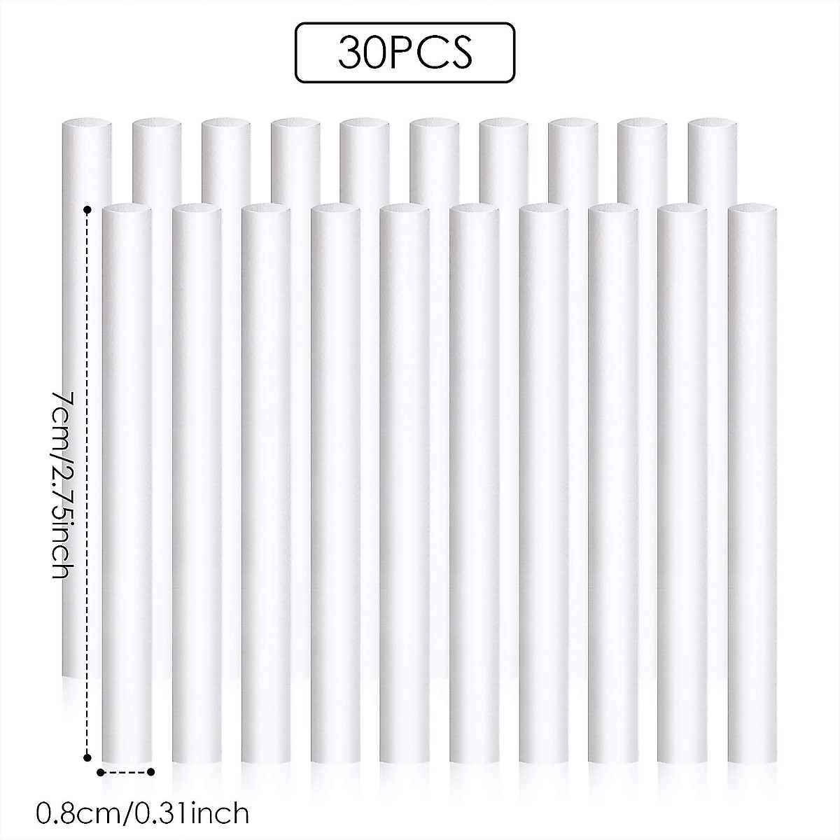 30 Pieces Car Diffuser Sponges Refill Sticks Humidifier Filter Replacement Wick Humidifier Sticks Filter Diffuser Absorbent Filter Sticks for Car Office Bedroom USB Powered Humidifier Aroma