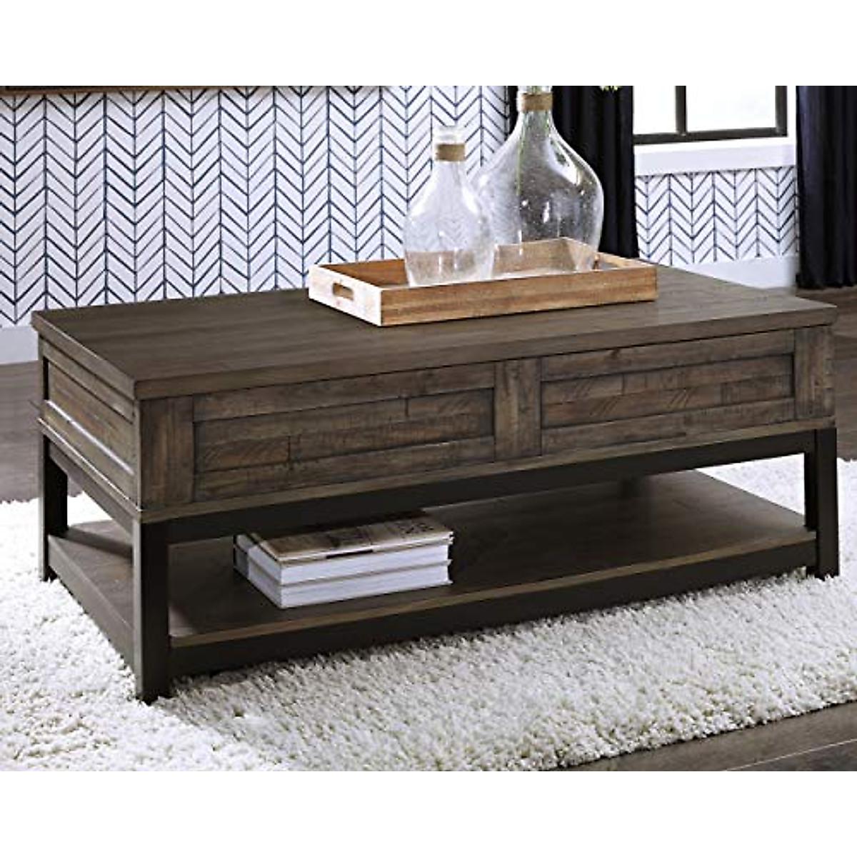 Signature Design by Ashley Johurst Rect Lift Top Cocktail Table, Brown