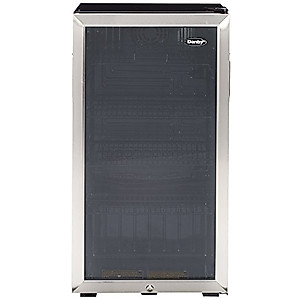 Danby 120 Can Beverage Center Soda Beer Bar Mini Fridge Cooler, Stainless Steel
