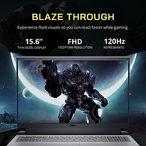 Dell G15 15.6" FHD 120Hz Gaming Laptop, AMD Ryzen 7 6800H, 64GB DDR5 RAM, 2TB PCIe SSD, NVIDIA GeForce RTX 3050Ti, Backlit Keyboard, HD Camera, Win 11 Pro, Gray