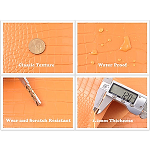 Wento Alligator Skin PU Leather Fabric Faux Leather Fabric Crocodile Fabric Leather Upholstery Fabric by The Yard