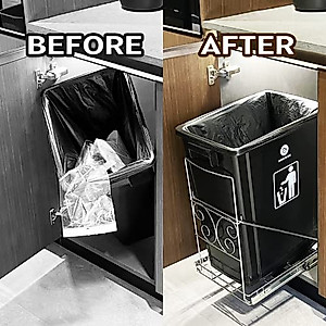 Luvitory Pull Out Trash Can Under Cabinet, Under Sink Trash Can, Adjustable Cabinet Trash Can Pull Out Kit, Cabinet Garbage Shelf Pull Out for Kitchen Counter-Trash Can Not Included