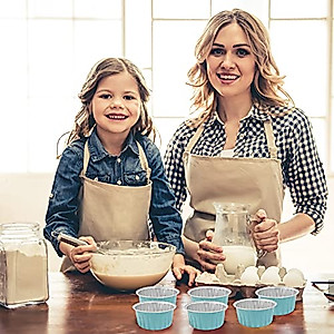 100Pcs Aluminum Cups with Lids,5oz Disposable Ramekin Baking Cups Muffin Liners Mini Pie Pans Foil Cupcake Containers for Christmas Party Wedding,Blue