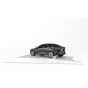 WOWPAPERART Pop Up 3D Greeting Card for Tesla Model 3 New Owners - Love, Birthday, Christmas, Congratulations, Surprise - Blank Insert Personalized Message - 5x7 Inches (3 - Silver - 19" - aB)