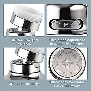 Upgraded 2021 Srmsvyd Movable Kitchen Faucet Head 360° Rotatable Faucet Sprayer Head Replacement Anti -Splash Tap Booster Shower and Water Saving Faucet for Kitchen