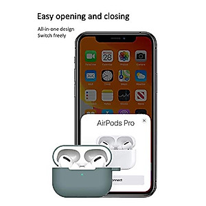 Airpods Pro Case Cover-Portable Shockproof Soft Silicone case, Compatible with Apple AirPods Pro(Front LED Visible),AirPods Pro Case Cover with Keychain (Cream Color)