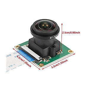 HD 4K Camera Module for with 5MP Camera&OV5647 Chip &175° Wide Angle Fisheye Lens,Video Webcam for B 3/2.