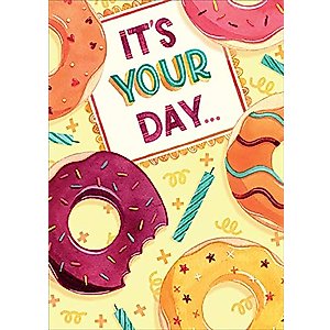 RSVP Birthday Greeting Card - Donuts and Candles: It's Your Day Funny/Humorous,Bright Blue,5" x 7",GC-B5959A