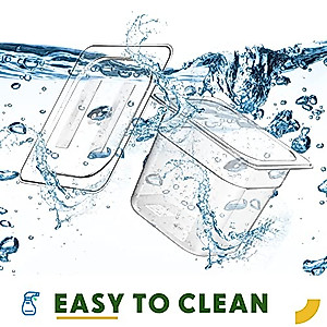 Didaey 16 Pcs Polycarbonate Clear Food Pan with Lid Bulk Stackable Food Pan Commercial Storage Pan Acrylic Food Storage Container Plastic Hotel Pan for Kitchen (1/6, 6'' Deep, 2 Quart)