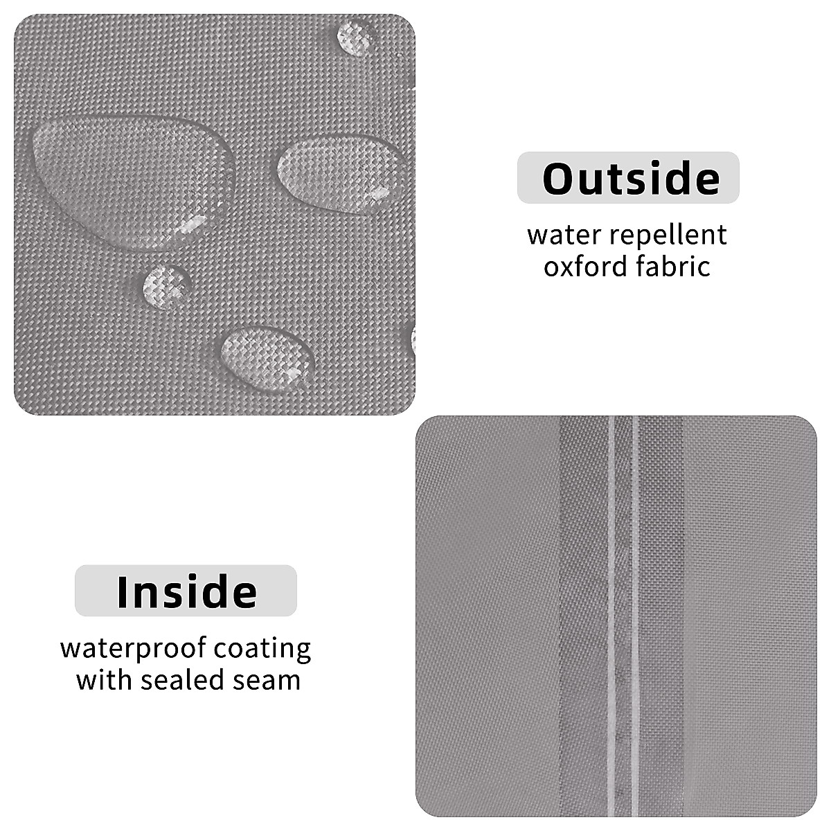 Easy-Going Square Patio Ottoman Cover, Waterproof Outdoor Ottoman Cover, Fade Resistant Patio Side Table Cover, Durable Outdoor Furniture Covers with Sealed Seam (28"x28"x17", Grey)