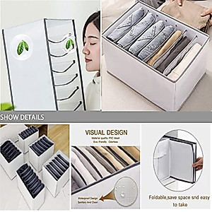 ZTPING 2 PACK Wardrobe Clothes Organizer, Upgrade PP Board Mesh,Handle Foldable Washable Drawer Clothes Organizer, Mesh Storage Compartment for Jeans Underwear T-shirt Legging Dress Thin Coat