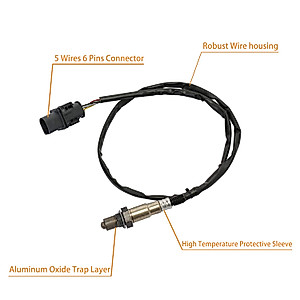 LSU 4.9 Lambda WideBand O2 Oxygen Sensor | for AEM 30-4110 30-0300 30-0310 - X Series AFR Inline Controller - UEGO A/F Ratio Wideband 02 Gauge | Replace# 17025, 0258017025
