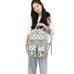 Tanou Kids Backpacks for Girls, 16 Inch Stylish Girl Bookbags with Anti-theft Pocket, 2023 Lightweight Backpack for Elementary Middle School, Green