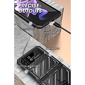 SUPCASE Unicorn Beetle Pro Series Case for Samsung Galaxy Z Flip 3 5G (2021), Full-Body Dual Layer Rugged Protective Case with Holster (Black)