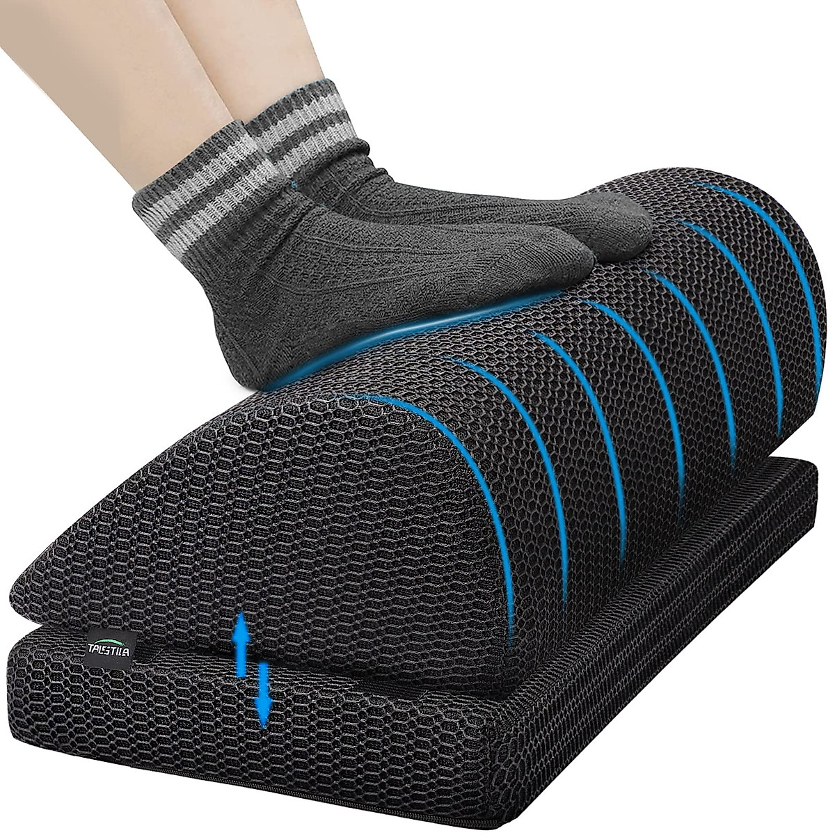 TALSTILA Foot Rest for Under Desk at Work, Office Desk Accessories - Foot Stool, Ergonomic Adjustable Memory Foam Footrest, Under Desk Footrest, for Office Desk & Office Chair - Back & Leg Pain Relief