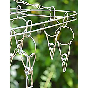 WAIKAS Space Saving Hangers with 20 Clips for Socks Underwear Baby Clothes, 304 Stainless Steel, Wind Proof
