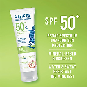 BLUE LIZARD Kids Sunscreen Lotion SPF 50+ 5oz Tube, cream
