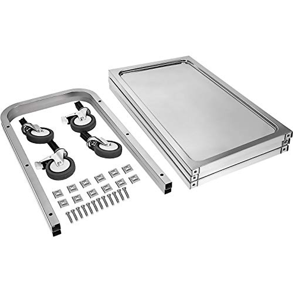 Marada 3 Tier Stainless Steel Utility Cart with Locking Wheels Shelf Kitchen Cart Trolley 37'' L x 19'' W x 37''H Utility Rolling Serving Catering Storage for Kitchen Restaurant Hotels