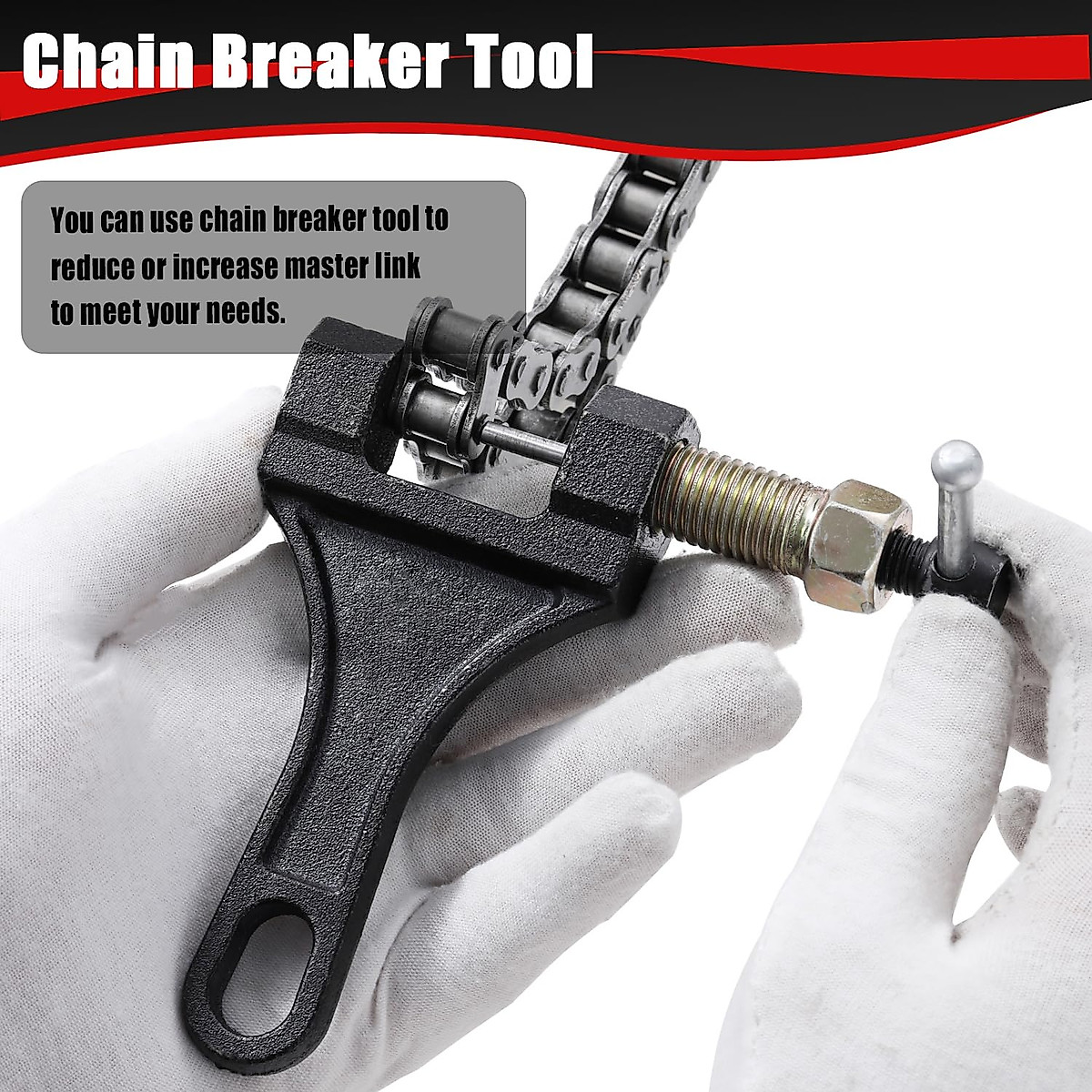 KAMIER 428 Drive Chain 102 Link with Chain Breaker for 50cc 70cc 90cc 110cc 125cc CT90 CT110 TaoTao TForce Coolster Vitacci Apollo Trailmaster Pit Dirt Bike 4 Wheeler ATV Quad Go Kart Heavy Duty Parts