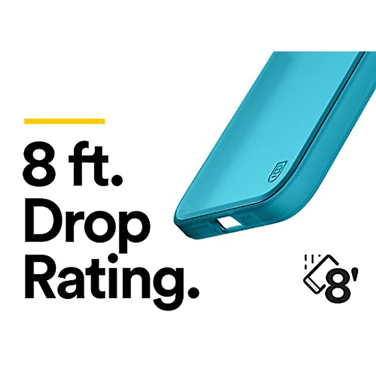 BodyGuardz Solitude Minimalist Phone Case for The iPhone 13 Mini, No-Slip Grip, Shockproof, 5G, MagSafe and Qi Charging, 8 Foot Drop Protection - Neon Pink