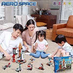 Space Shuttle Rocket Toys 12 in 1 Toy Building Sets STEM Building Blocks Aerospace Rocket Launcher Educational Birthday Gift for Kids Boys Girls 6 7 8 9 10 11 12+ Years Old (566Pieces)