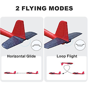 HAWK'S WORK 2 Pcs Foam Glider, 33.8" Super Large Airplane Toy Hand Throwing Plane, Outdoor Play & STEM & RC Conversion for Kids & All Age