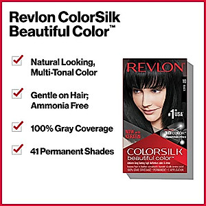 REVLON Colorsilk Beautiful Color Permanent Hair Color with 3D Gel Technology & Keratin, 100% Gray Coverage Hair Dye, 75 Warm Golden Blonde