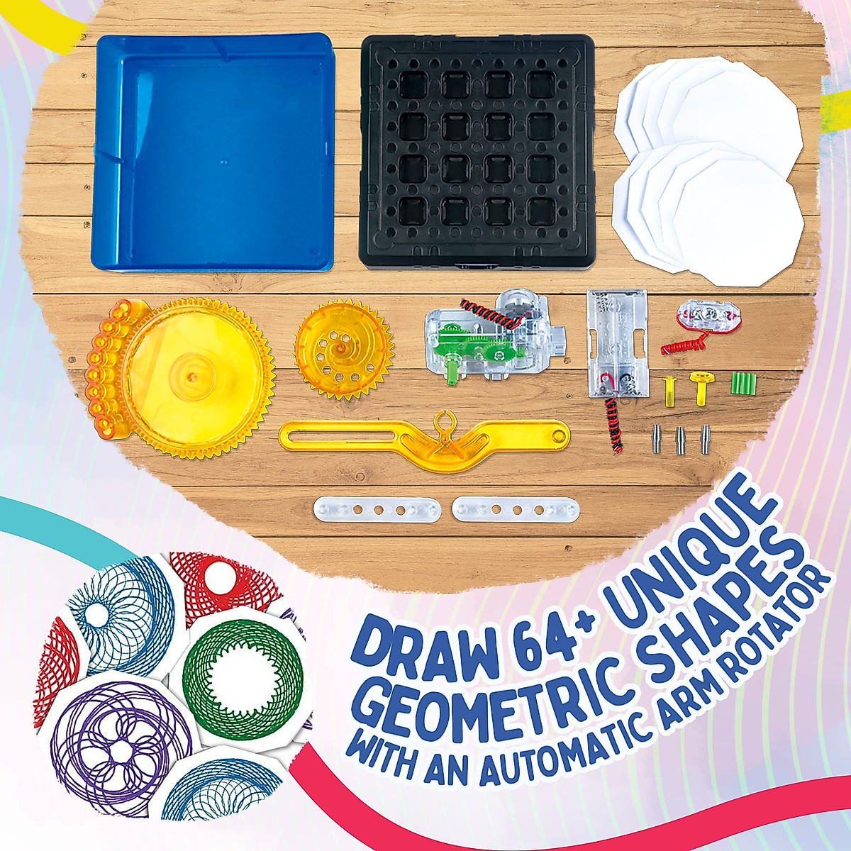 Playz Electric Drawing Kit for Kids - Motorized DIY Doodle Board - Build Your Own Electronic Circuit Board Doodler Using a Science Kit for Kids Age 8-12 - Perfect Arts & Crafts Toy for Boys, & Girls