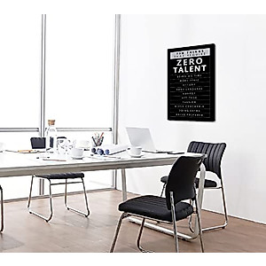 Inspirational Framed Office Canvas Wall Art Motivational Positive Entrepreneur Quotes Ten Things that Require Zero Talent Paintings Artwork Workplace Classroom Wall Decor Ready to Hang-12”Wx18”H