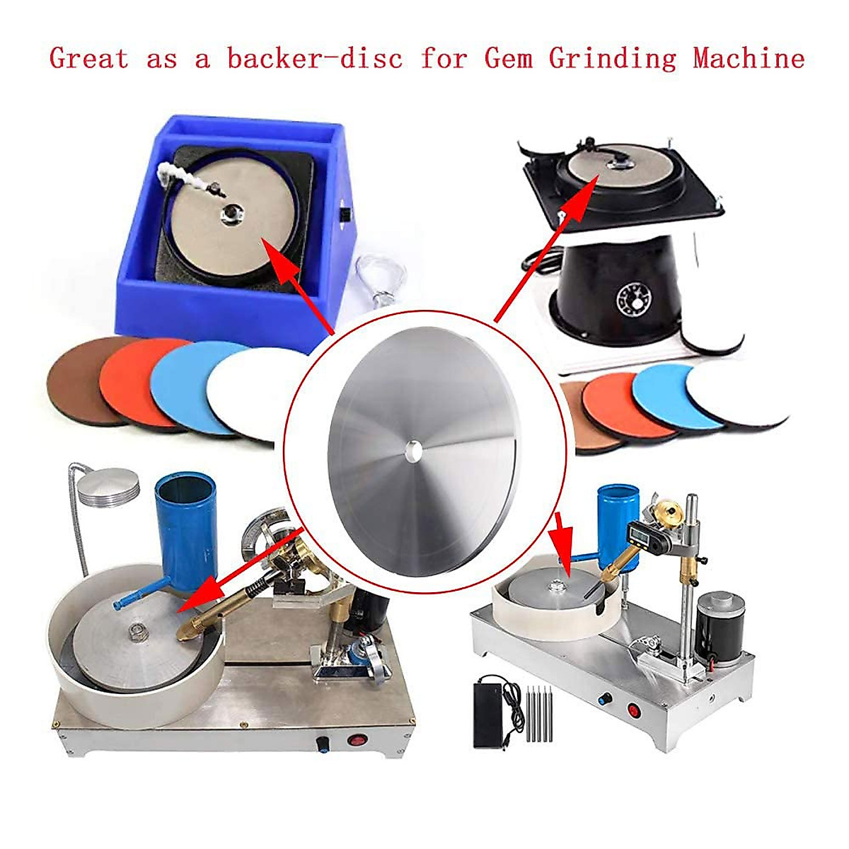 EMILYPRO Aluminum Disc Master Base Lap Plate 6" x 1/2" Arbor Grinding Pads for Flat Abrasive Wheels/Backer-Disc/Slant Cabber Polishing Machine - 1 Pack