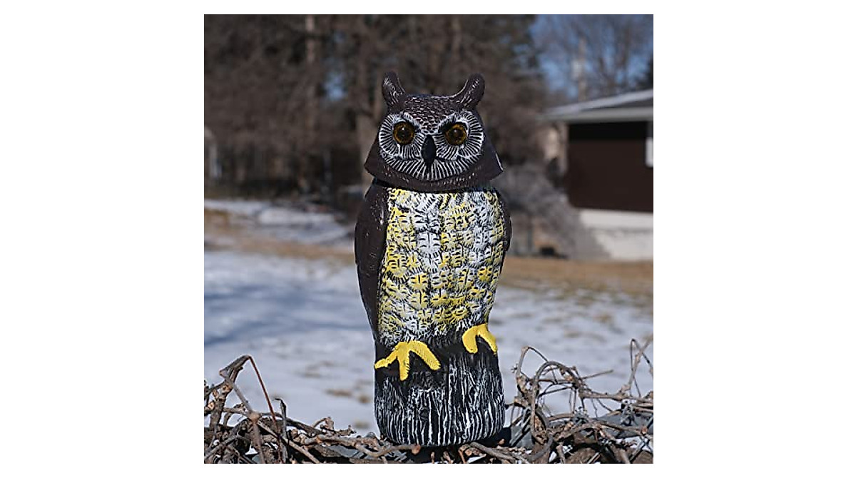 Rural365 Solar Owl Decoy Bird Deterrent - Humane & Eco-Friendly Protection