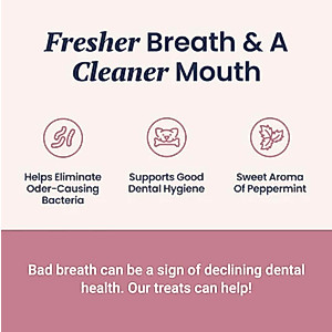 HolistaPet Fresh Breath Soft Chews, Freshen Your Pups Breath with a Heart Shaped Soft Chew, 30 Chews Per Bag (Original)