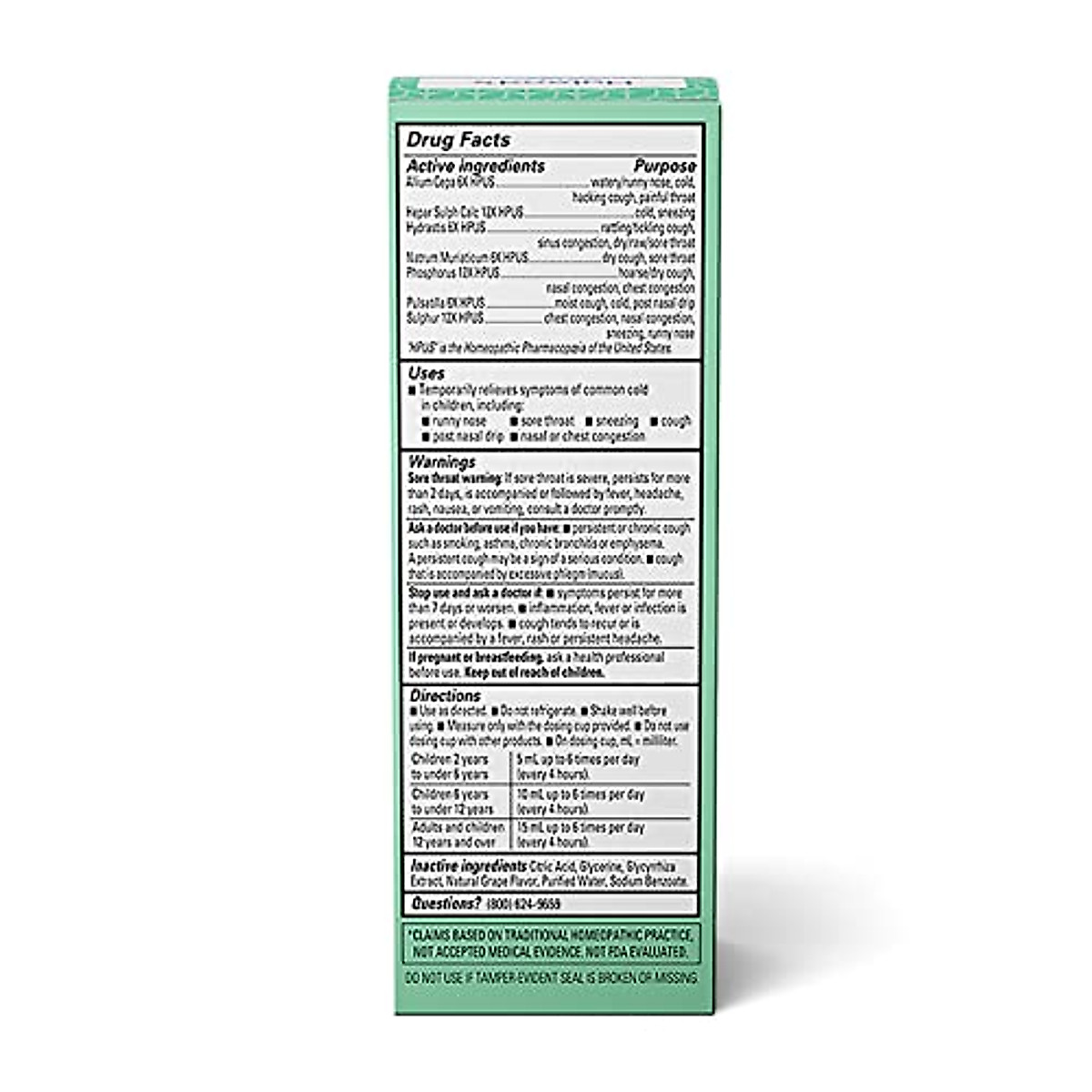 Hyland's Cold Medicine for Kids Ages 2+ by Hylands, Daytime for Cough, Decongestant, Allergy Symptom Relief, 4 Fl Oz