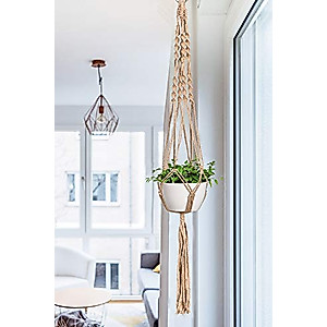 TIMEYARD Macrame Plant Hangers Set of 3 - Handmade Indoor Outdoor Hanging Planter Plant Holder - Modern Boho Home Decor