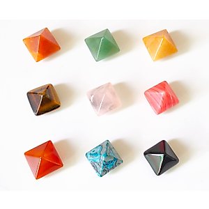 Crystal Pyramid Refrigerator Magnets, 9 Pcs Colorful Small Cute Fridge Magnets, Strong Magnets for Fridge, Whiteboard, Kitchen, Office, and School, Locker