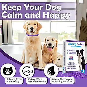 Lintriguingly Calming Collars for Dogs - 4 Packs, Natural Pheromone Relief for Anxiety, Stress & Separation, Adjustable 25-Inch Size, Calming Dog Pheromone, Anxiety Collar for Dogs, Lasts 60 Days