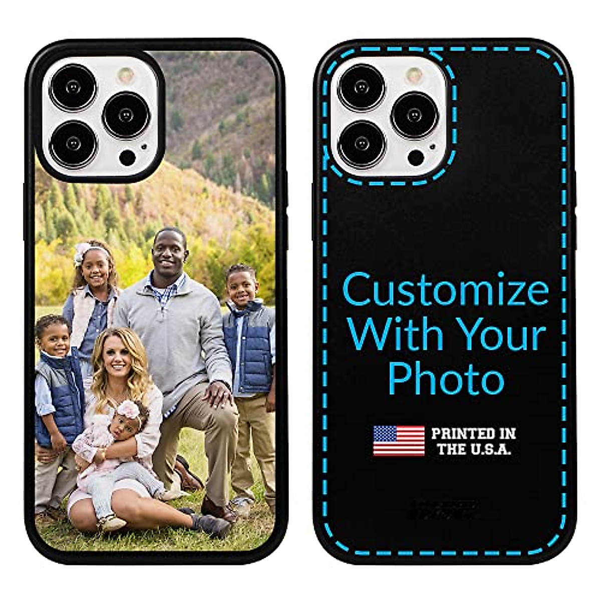 Guard Dog Custom iPhone 13 Pro Max Case - Custom Photo - Make Your Own Protective Hybrid Case (Black Case/Black Silicone)