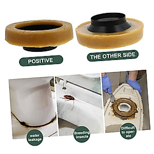 Uonlytech 3 Sets Toilet Seal Brass Washers Ring Kit Brass Fittings Toilet Fixed Accessories Toilet Wax Ring with Bolts Toilet Wax Seal Kit Toilet Seat Fixed Accessories Toilet Seat Bolts