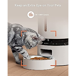 PETLIBRO Automatic Cat Food Dispenser with Camera, 1080P HD Video with Night Vision, 5G WiFi Automatic Cat Feeder with APP 2 Way Audio, Motion & Sound Alerts Pet Feeder for Cat & Dog Single Tray