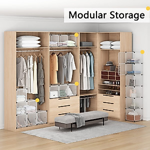 Aeitc 30 Storage Cubes- 14’’x14’’ Cube, More Sturdy (add Wire Panel), DIY Clothes Organizer, Craft Cube Storage with Doors, Bookshelf Units, Toy Storage Cabinets