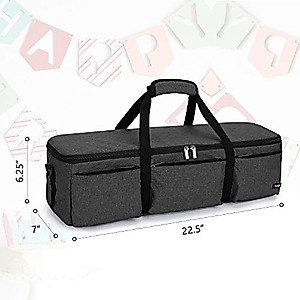 LUXJA Foldable Bag Compatible with Cricut Explore Air and Maker, Carrying Bag Compatible with Cricut Explore Air and Supplies (Bag Only), Black
