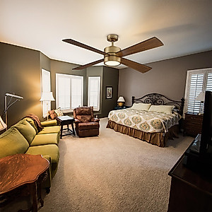 Ceiling Fans with Lights and Remote, 52 Inch Gold Ceiling Fan for Bedroom Living Room, Farmhouse Chandelier Outdoor Ceiling Fan with Light, Reversible 4 Blades, Ventilador de Techo con Luz