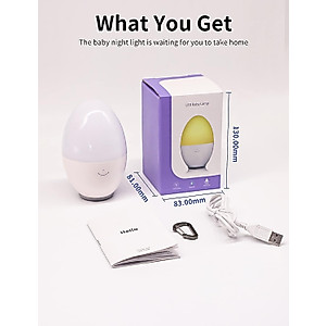 Fitop Baby Night Light, Portable Nursery Night Light for Kids Rechargeable, Dimmable Kids Night Light with Touch Control for Breastfeeding/Diaper Changes/Reading/Nursing/Nighttime Waking