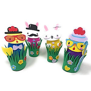 Funiverse Bulk 18 Sets of Easter Egg Decorating Foam Kids Craft Kits (Easter Eggs Not Included) - Over 700 Pieces of No Mess. No Stains