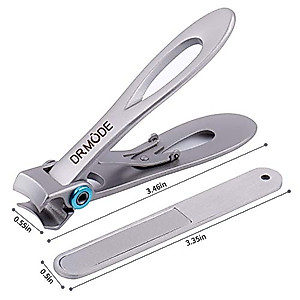 Nail Clippers for Thick Nails - DR. MODE 15mm Wide Jaw Opening Extra Large Toenail Clippers Cutter with Nail File for Thick Nails, Heavy Duty Fingernail Clippers for Men, Seniors