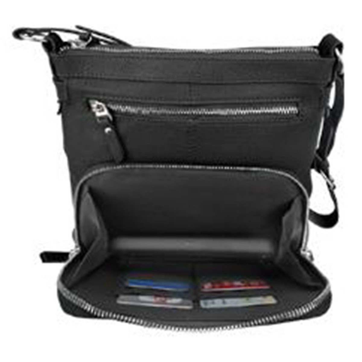 SILVERFEVER Women’s Leather Large Crossbody Travel College Students Indie Style Handbag Water Resistant Genuine Cowhide Shoulder Bag