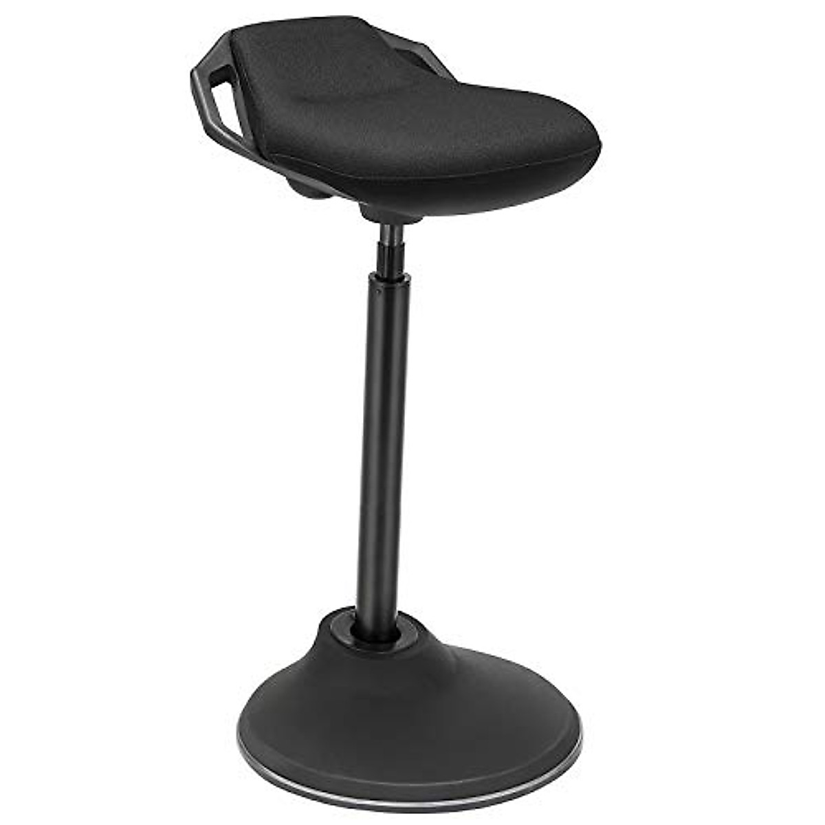 SONGMICS Standing Desk Chair, Adjustable Ergonomic Standing Stool, 23.6-33.3 Inches, Swivel Sitting Balance Chair, Anti-Slip Bottom Pad, Black UOSC02BK