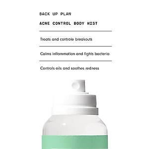 Versed Back-Up Acne Control Body Mist - All Over Blemish Spot Treatment + Salicylic Acid Spray with Tea Tree Oil & Witch Hazel - Oil Control + Redness Relief Acne Spray for Back & Body - Vegan (3 oz)