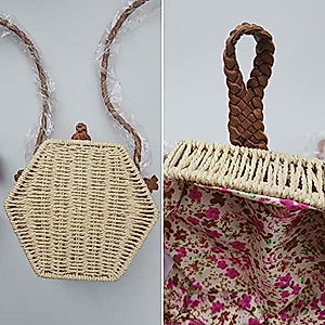 NIBD Handwoven Square Straw Rattan Bag Retro Straw Portable Small Box Woven Womens Cross Body Bag Shoulder Messenger Satchel
