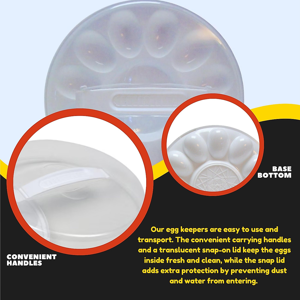 Deviled Egg Carrier with Lid, 10.375x3.5 in. Portable Serving Tray Vegetable Platter Kitchen Home Storage Dinner Cookouts Birthday Halloween Christmas Thanksgiving Party Picnic Food Container